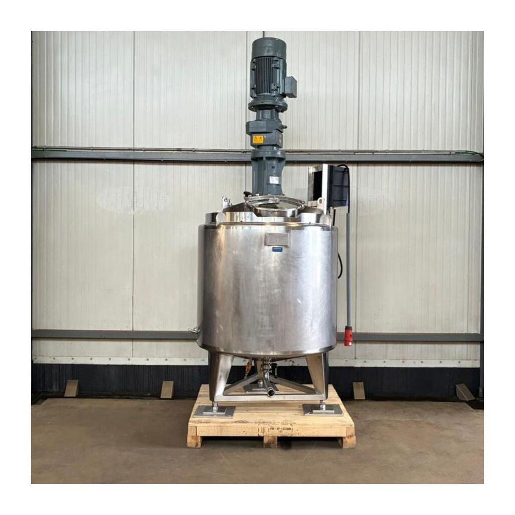 1,000-liter stainless steel 316 heating/cooling mixing tank with disc ...
