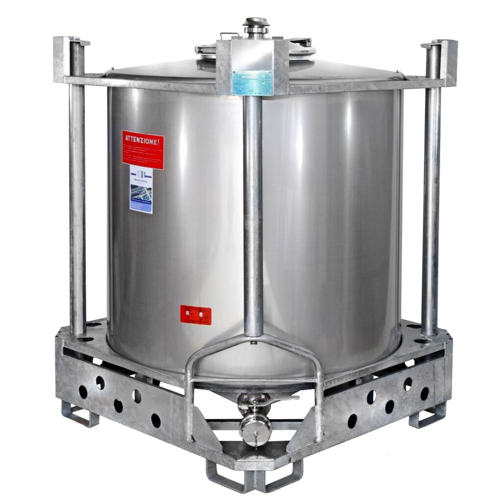 Brand new 1000 liter stainless steel container, AISI 304
