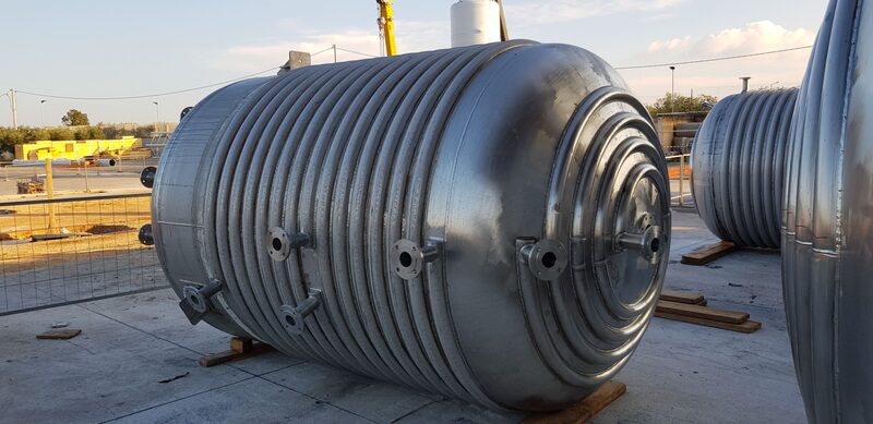 Retrofitting of half-pipe coils for 6 used mixing tanks